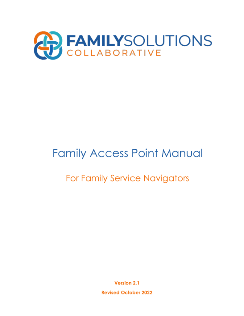 FCES Manuals and PINs - Family Solutions Collaborative